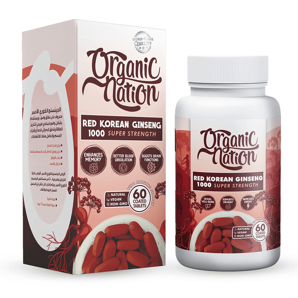 Red Korean Ginseng Organic Nation 60 Coated Tablets - Muscle Pump Store